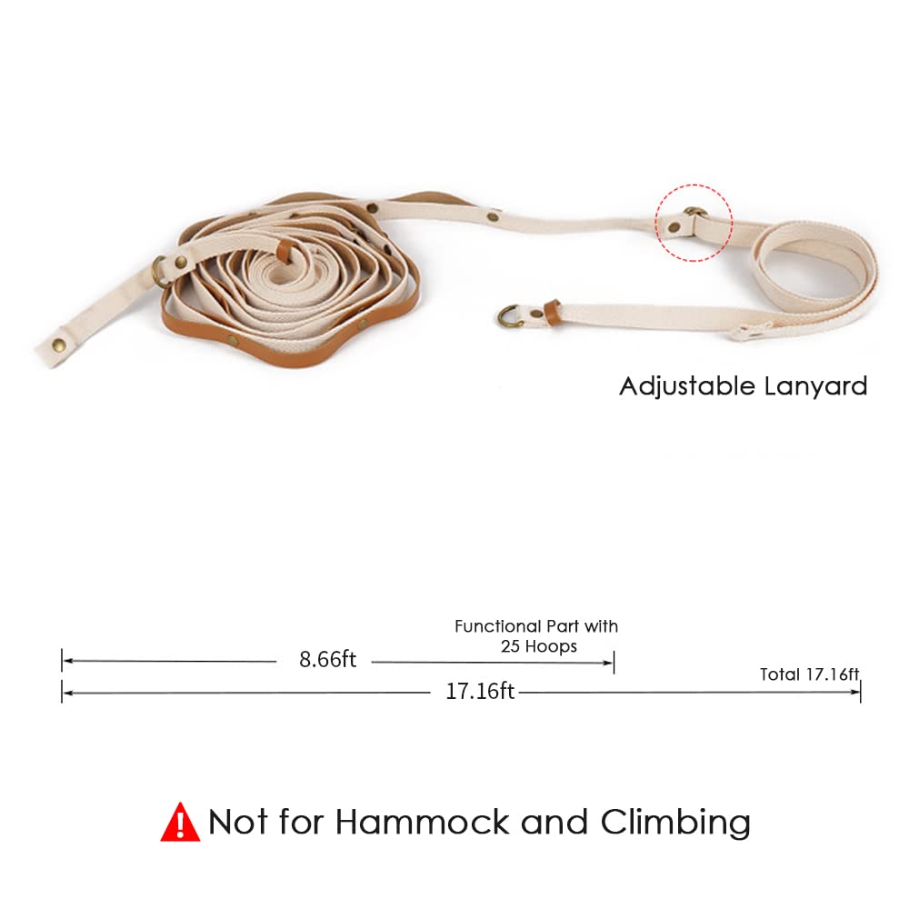Leather Campsite Storage Strap-Adjustable Camping Storage Strap Camping Lanyard with Hooks Camping Gear and Tent Accessories Car Camping Essentials
