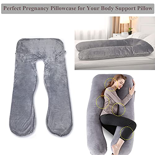 LEONEBEBE Pregnancy Pillow Case Perfect for U-Shaped 49" Full Body Maternity Pillow for Pregnancy Women Sleeping, Only Pillow Cover