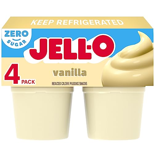 Jell-O Vanilla Sugar Free Refrigerated Pudding Cups Snack (4 ct Cups)