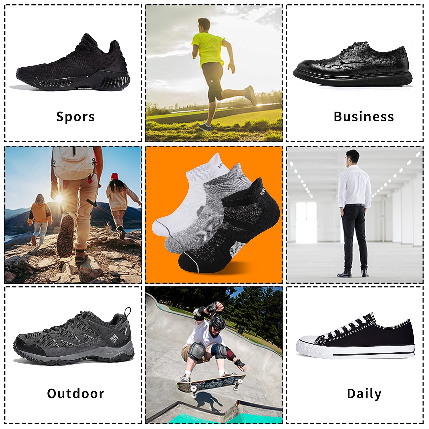 MWUS 6 Pairs Men's Athletic Running Ankle Socks,with Cushion Low Cut Sport Tab Socks