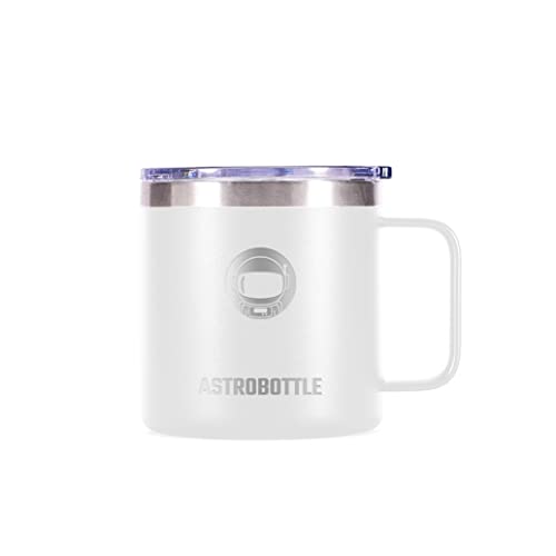 Triple Insulated Stainless Steel Coffee Mug, Vacuum Insulated with sipping Lid, Double Walled, Thermos Mug, AstroBottle/Astro Bottle (14 oz Supernova White)