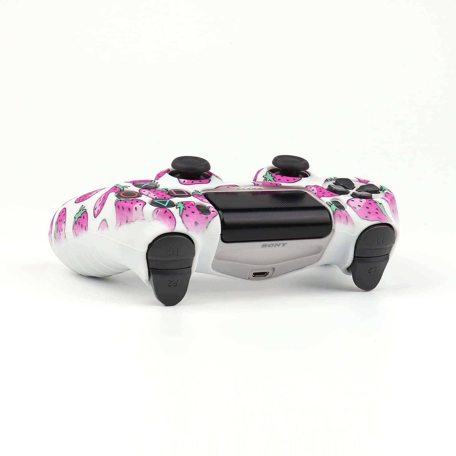 RALAN Fruit Controller Skins for PS4, Silicone Controller Cover Skin Protector Compatible with PS4 Slim/PS4 Pro Controller with 8 Cute Thumb Grips Caps
