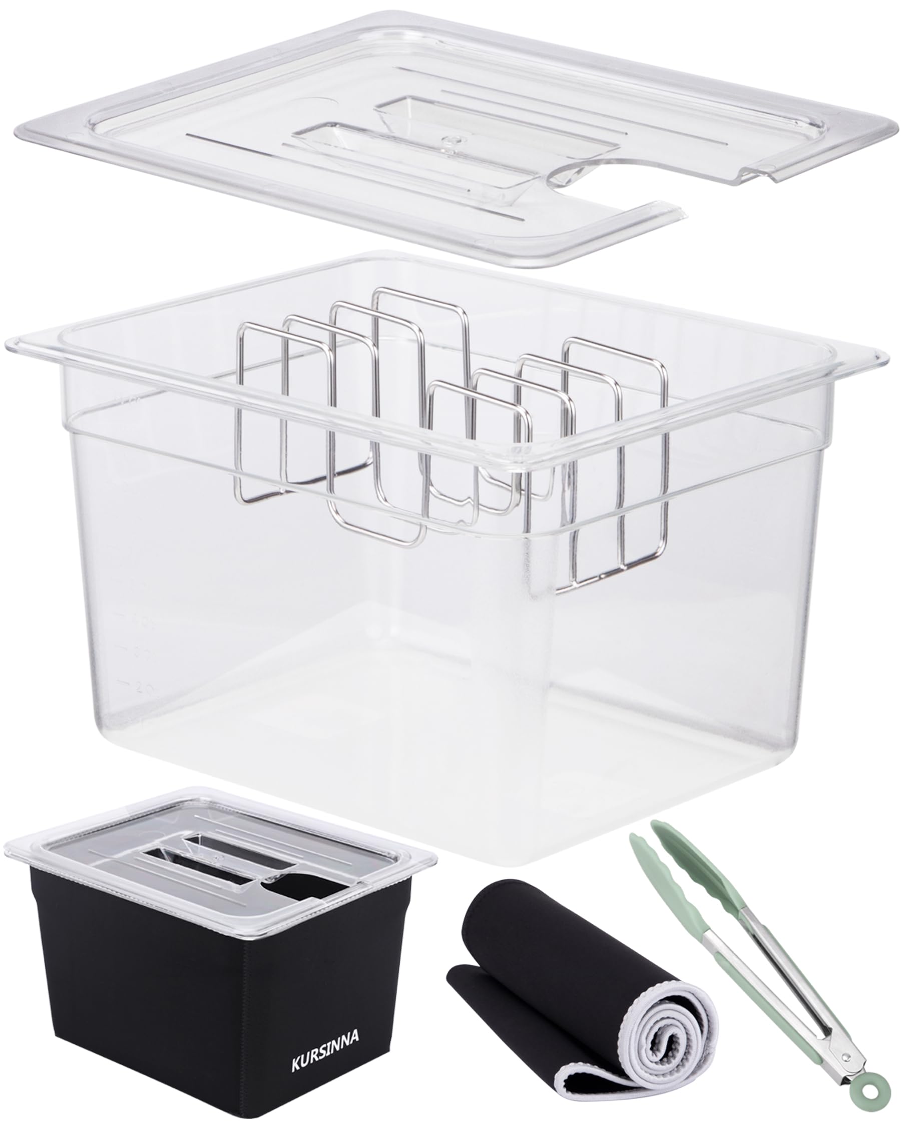 KURSINNA 1000W Sous Vide Machine and 85kPa Vacuum Sealer Machine and 12Qt Container Kit Combo Pack, Immersion Sous Vide Cooker Circulator with Food Save Vacuum Sealing System