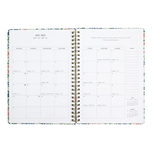 Letts Spring Valley Academic Weekly/Monthly Planner, 18 Months, July 2023 to December 2024, Week-to-View, Wiro Binding, Multilingual, A5 Size, 8.25" x 5.875", Mint (C031799-24)