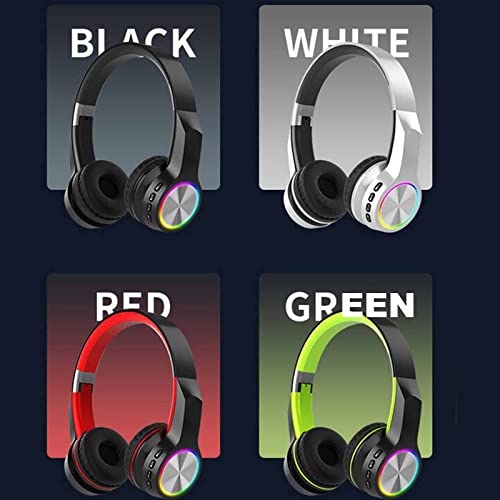 Wireless Headphones Foldable Gaming Headset Bluetooth Earphones Over Ear Headphones Wireless Headset with Deep Bass Built-in Mic Wired Mode On-Ear Gym Headphones (Red)