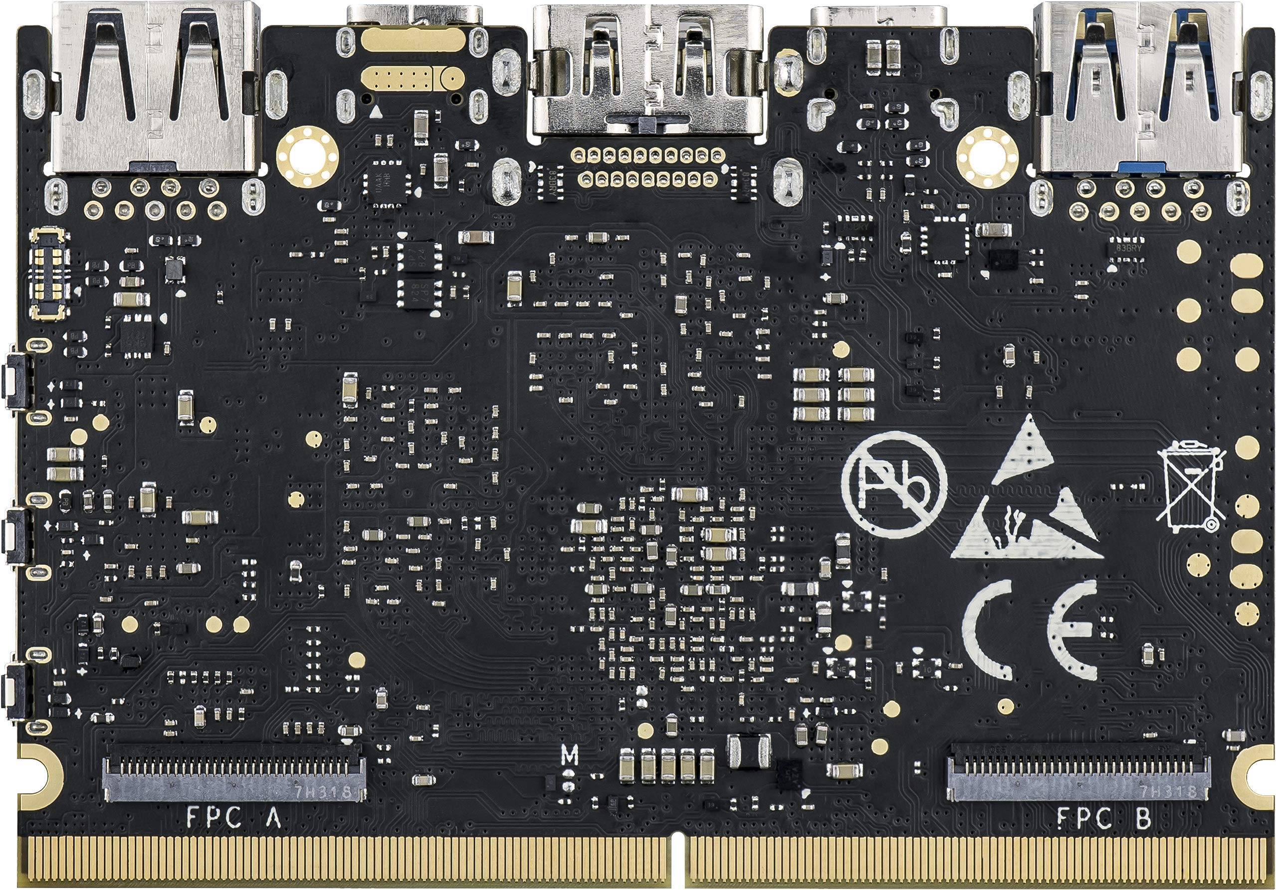 khadas Edge Pro Single Board Computer with Rockchip RK3399 64-bit Hexa-core SBC,WiFi AP6398S, 802.11a/b/g/n/ac 2X2 MIMO with RSDB,8bit STM8S003 with Programmable EEPROM (4+32GB)