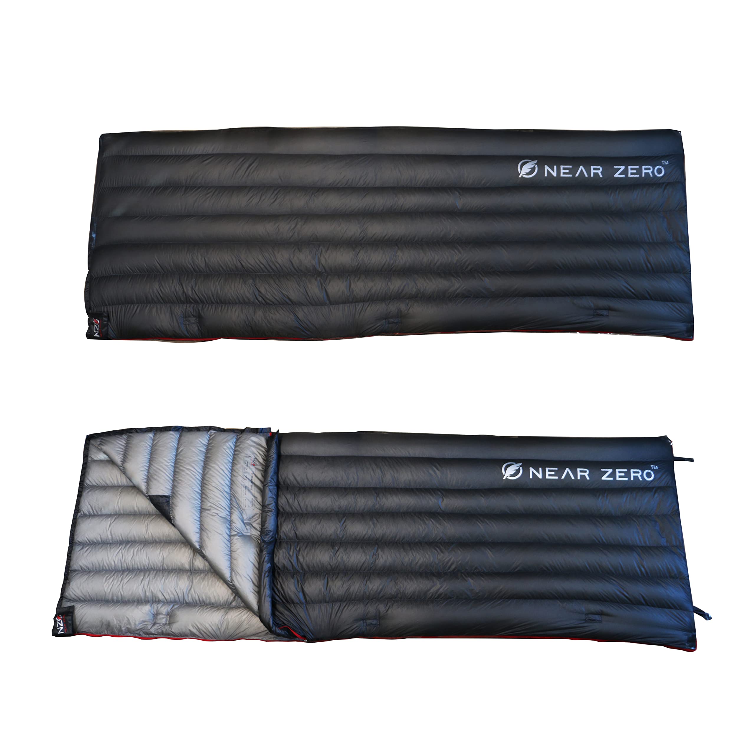 NEAR ZERO Quilt ONE Ultralight 850+ Power Down Quilt and Sleeping Bag for Camping | Zip Together to fit 2 Adults | | Unisex Ultra Compact Camping Equipment for All Seasons with Compression Sack
