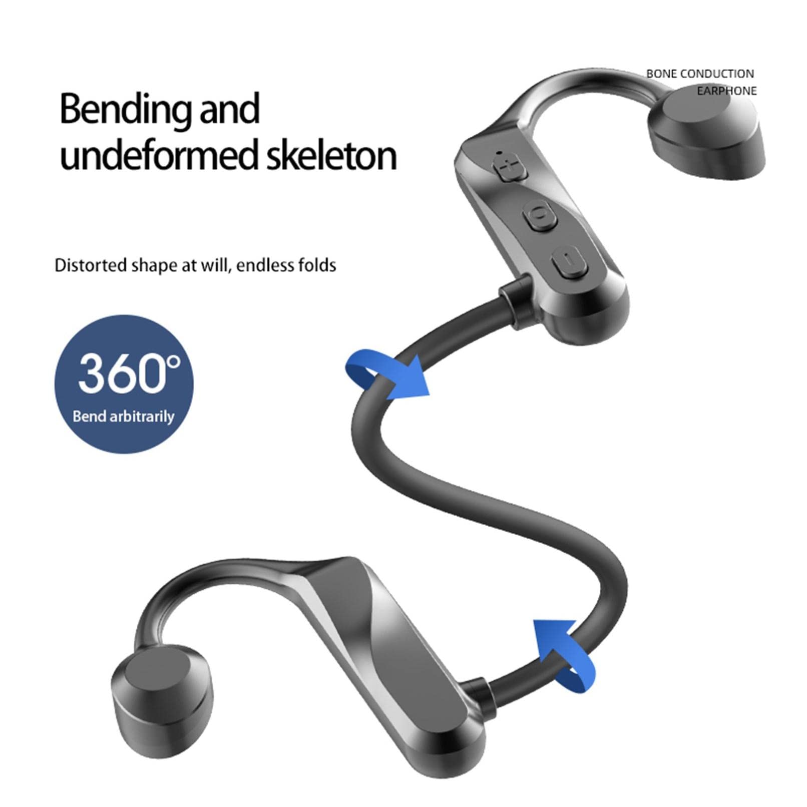 Usbinx Open-Ear Bluetooth Bone Conduction Sport Headphone, Fashion Sweat Resistant Wireless Sturdy Earphones Earbuds Headset for Workouts & Running with Deep Base, Birthday Present