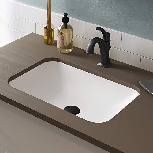 Kraus KSU-8MW Natura Bathroom Sink, Matte White, 21.63, Rectangular, Undermount