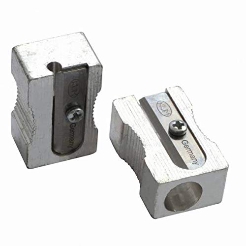 Kum 400-1 Magnesium Alloy Metal 1-Layer Steel Blade Wedge Sharpener For Pencils, Finger Grooves.Creates A Clean Cut And Precisely Fine Pointed Pencil Tip.