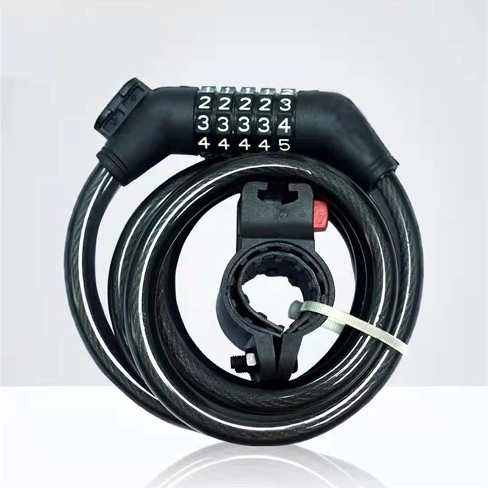 N / B Bike Lock Cable, 4 Feet High Security 5 Digit Resettable Combination Coiling Bike Lock, with Mounting Bracket, for Bicycle Outdoors