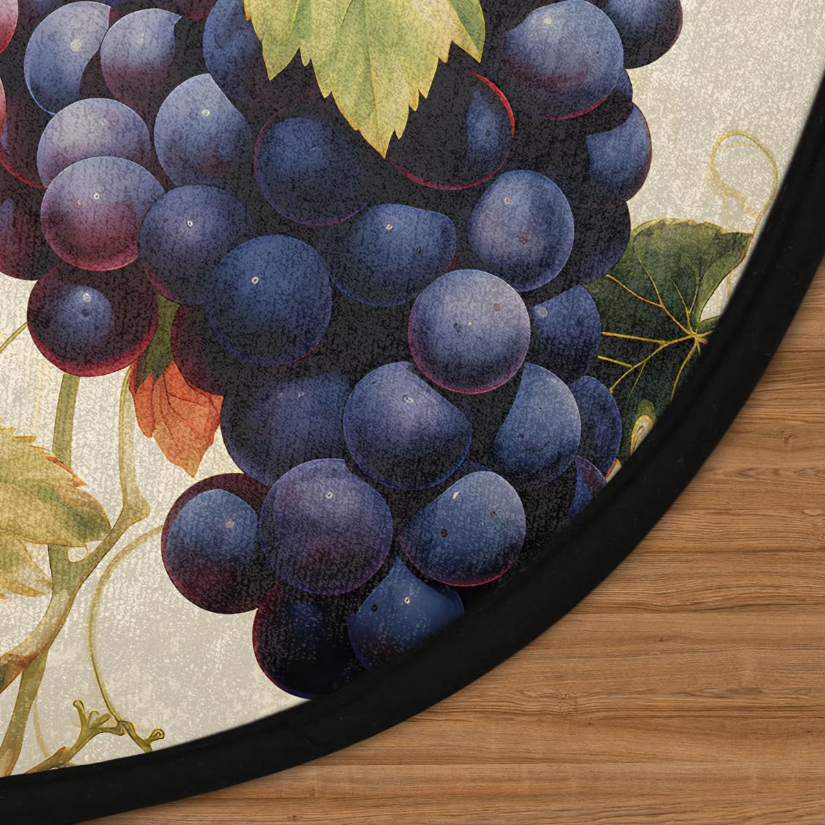 TULIMET Fruit Grapes 5'2'' Ft Round Area Rug Washable Non-Slip Circle Rug Floor Carpet Mat for Bathroom Bedroom Living Room Kitchen Entryway Dining Room
