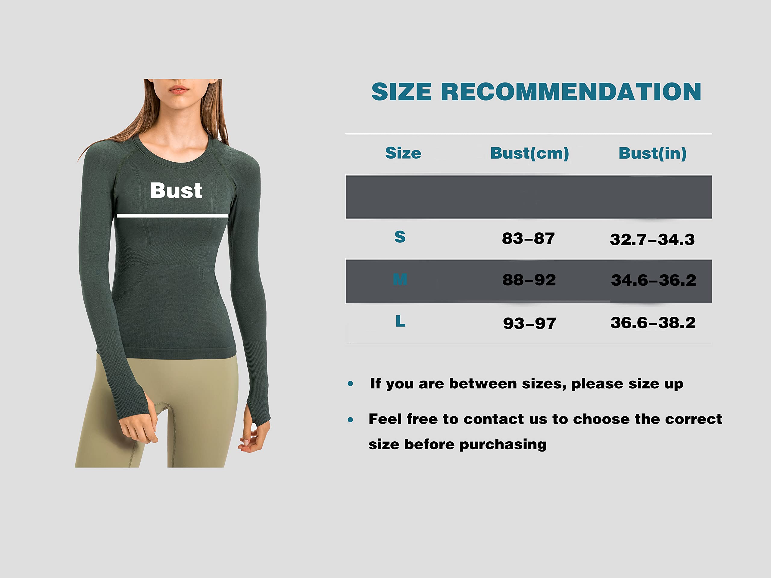 NEPOAGYM Women's Seamless Workout Tops Long Sleeve with Thumb Holes Athletic Shirt Tight Fit(Granite Green,M)