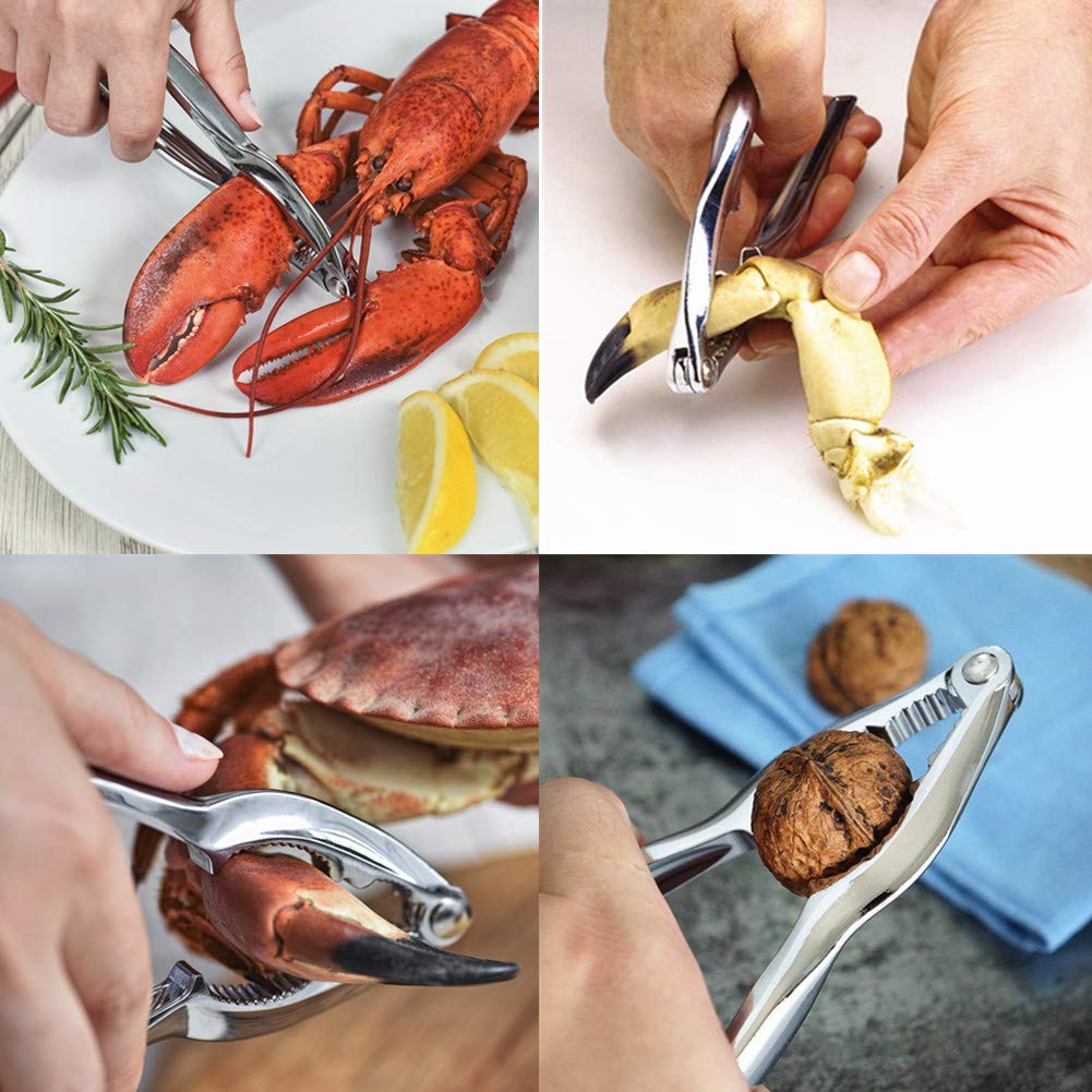 K-Musculo Lobster Crackers and Picks Set, Seafood Tools Set Crab Leg Crackers and Tools Including 2 Clam Knife, 4 Crab Crackers, 2 Lobster Shellers,4 Forks and 2 Crab Scissors
