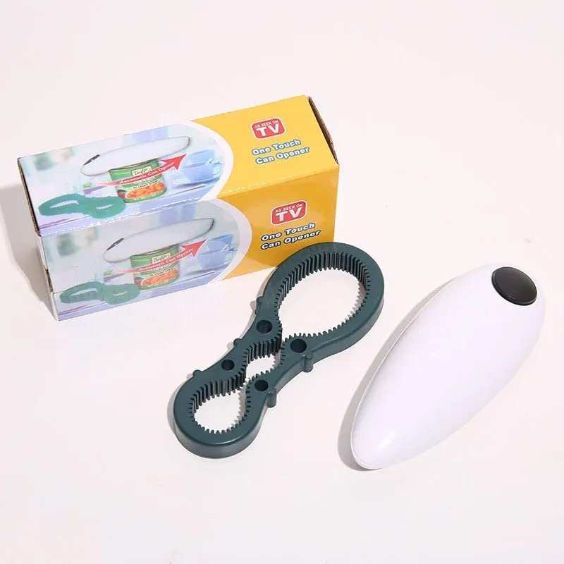 Kiizo Electric Can Opener one push of button Electric Safety Can Opener Smooth Edge Jar Bottle Openers Home Kitchen Battery Operated Handheld Automatic Can Opener