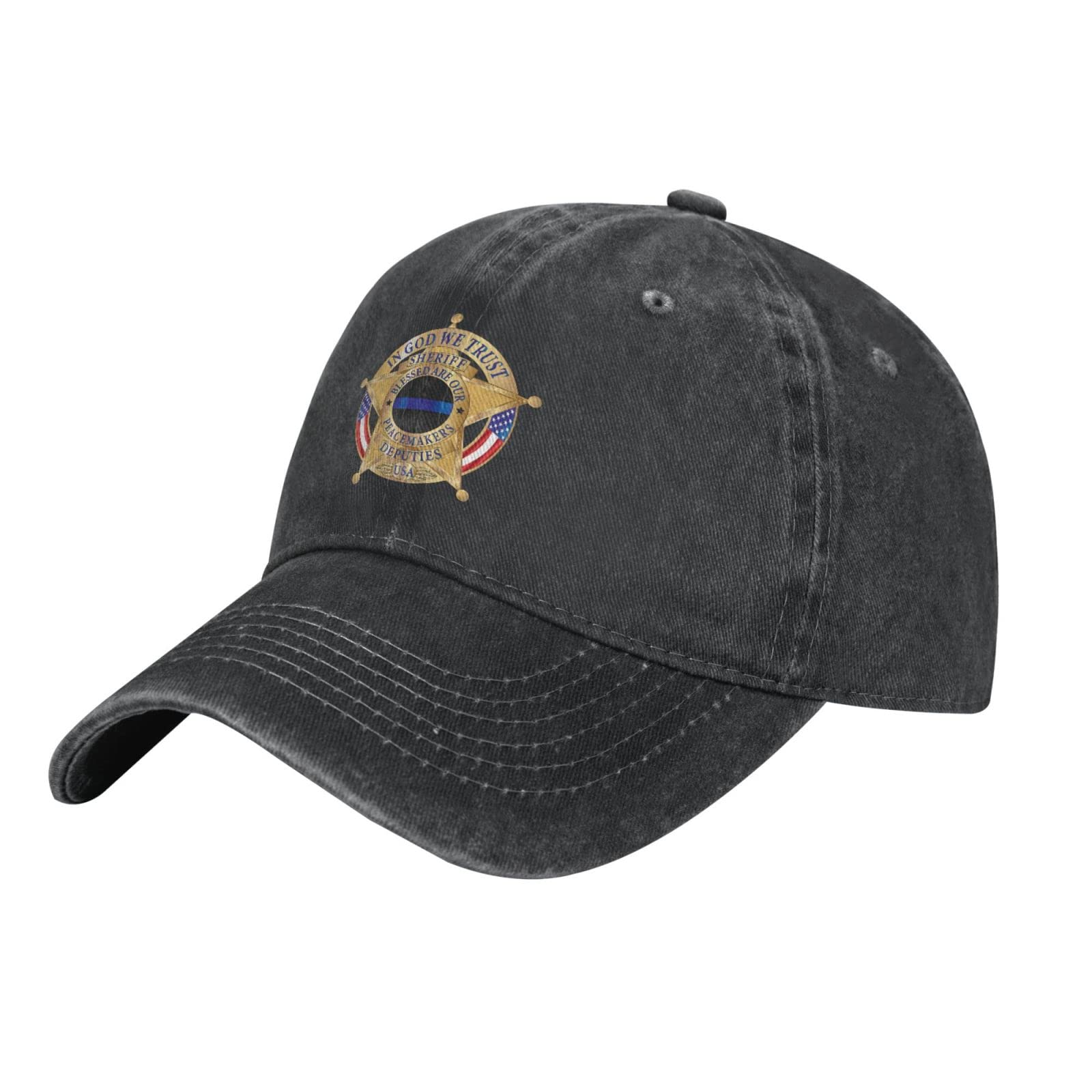 Nutasel Sheriff Deputies Flag Baseball Cap Dad Hat Unisex Classic Polo Style Cowboy hat Adjustable Size Black