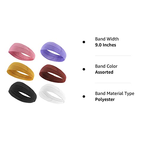 ONEYE Wide Workout Headbands for Women Men Non Slip Sport Sweatbands Solid Yoga Hairband High Elastic Moisture Wicking Headband