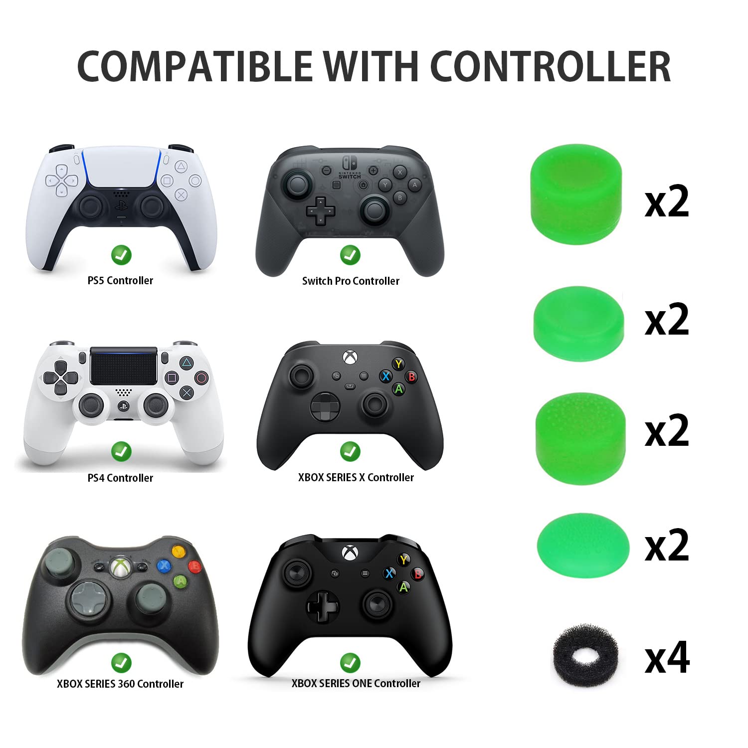 ShiMa Owl Thumb Grip Controller Gamepad Raised Antislip Thumb Stick Grips Thumbsticks Joystick Cap for PS5/4,Xbox one/SX/SS,Switch Pro Controller-Precision Rings(4pcs),Case,Thumb Grips(8pcs),Blue Set