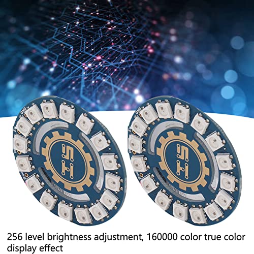 Uxsiya Ring RGB LED, 5V LED Ring Lamp Board Programmable 2 Pcs for Lighting