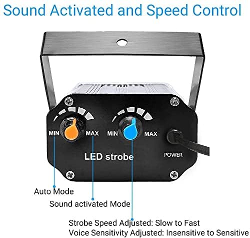 JLPOW Mini White Strobe Light,Super Bright 36 LED Strobe Lights for Party Sound Activated Strobe Lights,Best for Parties Club Disco KTV Bar Halloween Xmas Show (No Remote)