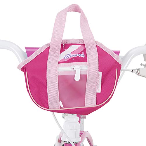 Huffy Glimmer 14” Girl’s Bike with Training Wheels, Quick Connect Assembly, Pink
