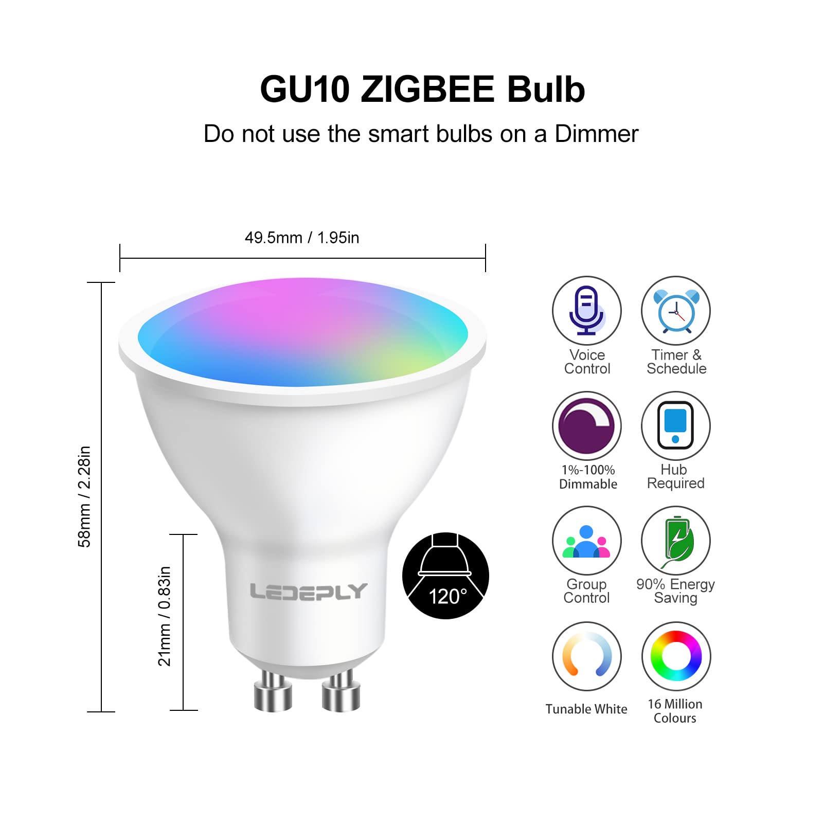 LEDEPLY R14 LED Bulb, 4W=40W, Dimmable, 5000K Daylight, Medium E26 Base, Mini LED Reflector Floodlight Bulb, 400 Lumens, 4 Pack