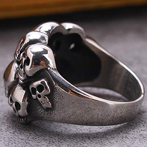 Jude Jewelers Stainless Steel Gothic Skull Vintage Antique Style Biker Cocktail Party Ring (Silver, 10)