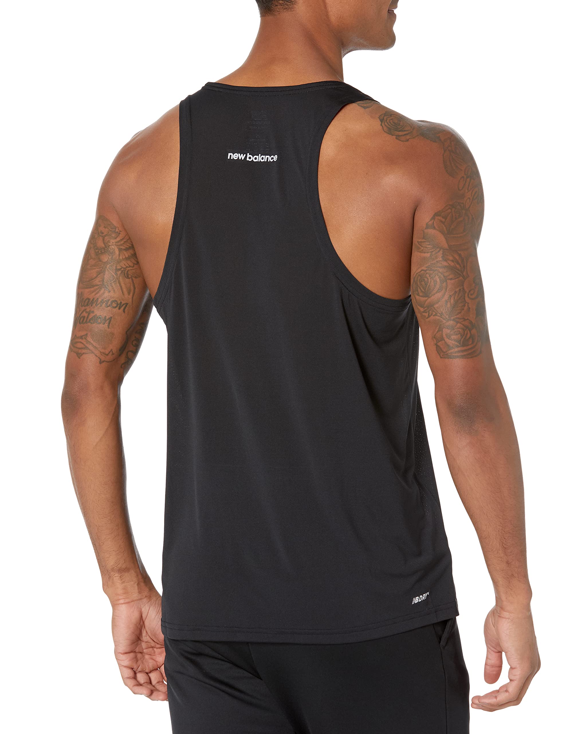 New Balance Men's Accelerate Singlet 22, Black, Medium