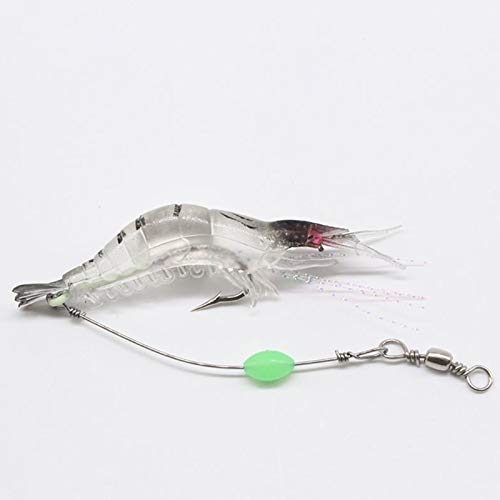 maiduoduo01 Fishing Lure 10Pcs 9.5cm/6.5g Luminous Bionic Shrimp Soft Lures Baits with Hook Fishing Tools