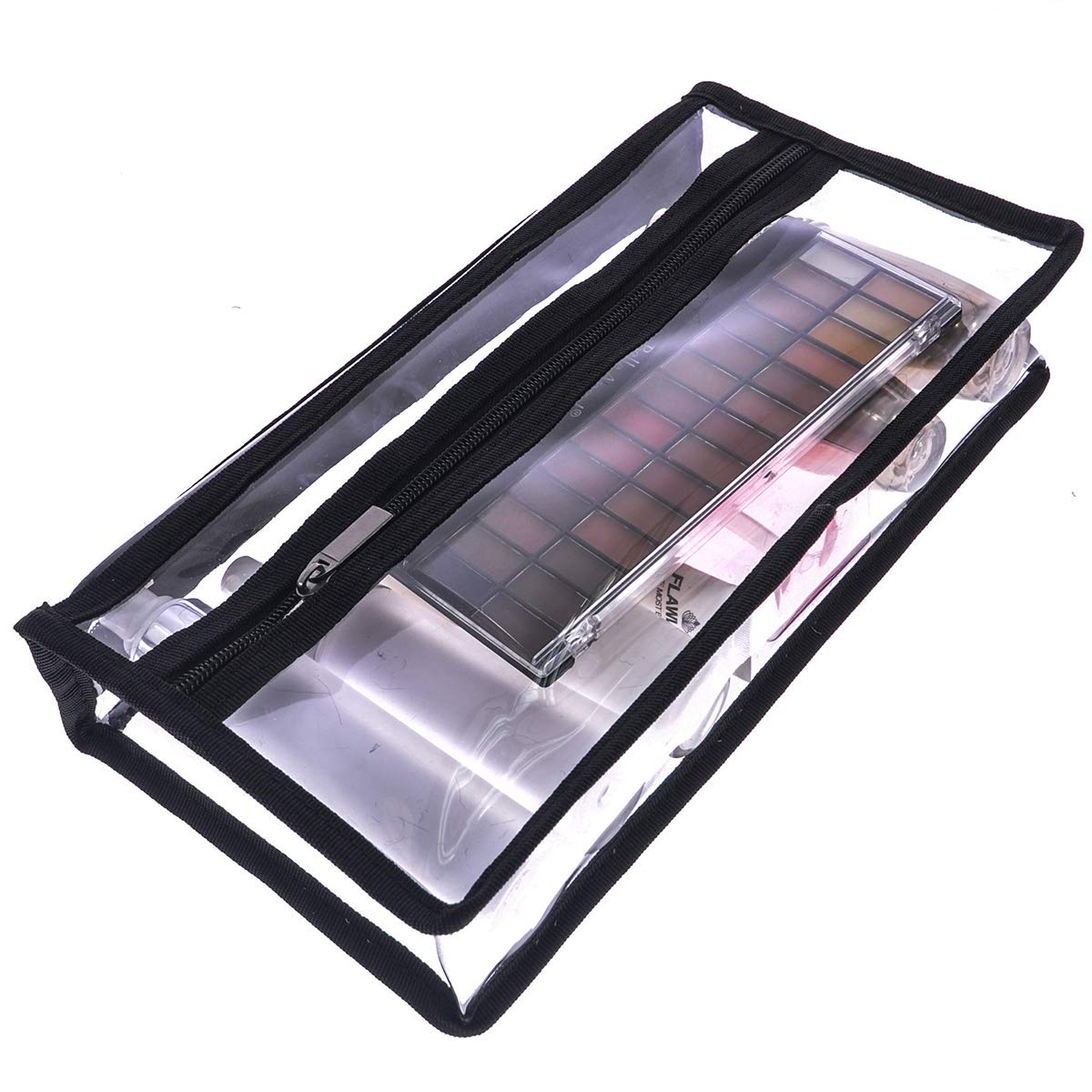 Jula Vance Clear PVC Makeup Bag Transparent Actor Bag Large Cosmetic Organizer Bag Makeup Kits Pouch Travel Make Up Accessories Storage Bag Clear Pencil Pouch Case Bag
