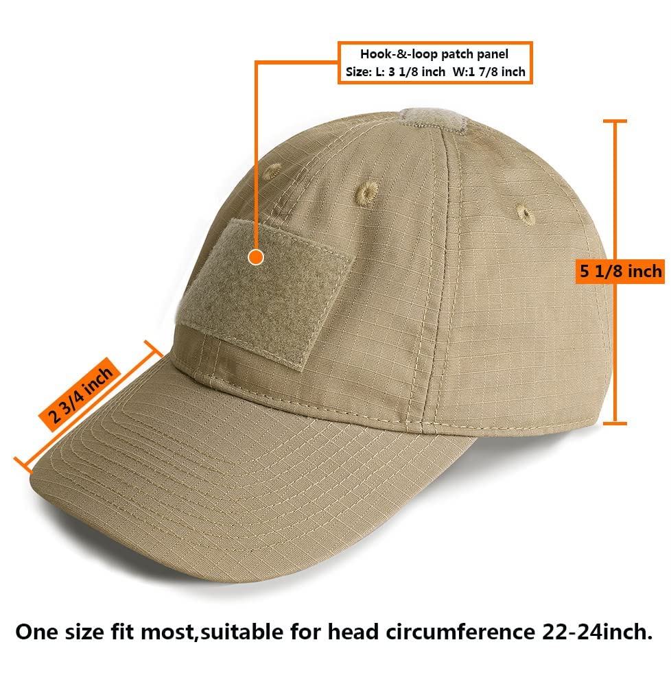 KRYDEX Tactical Cap Operator Hat Baseball Cap with Black US Flag Patch for Men Work, Gym, Hiking,Hunting (Black)
