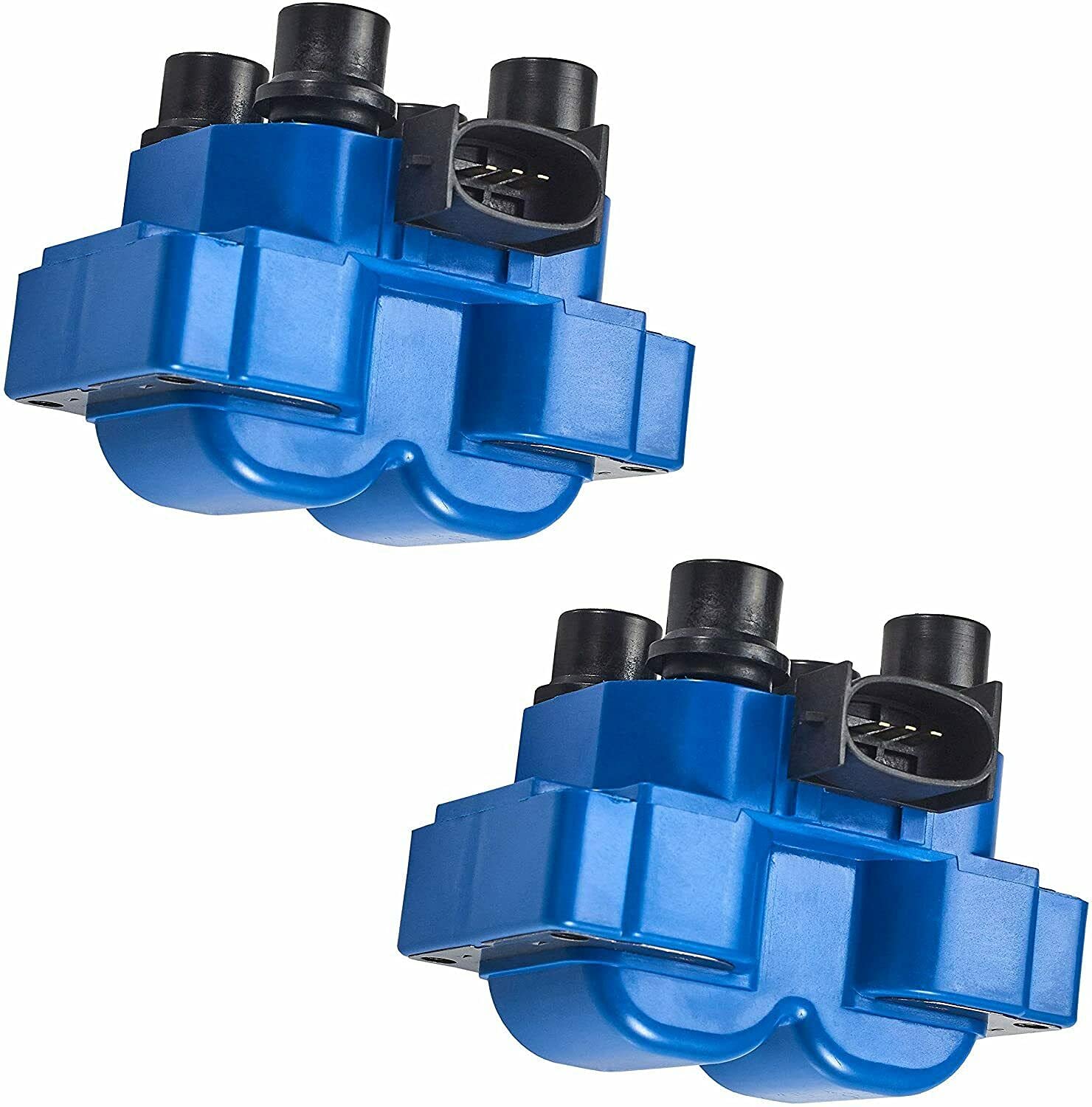MCK 2pcs Heavy Duty Ignition Coil Pack + Wireset Compatible With FORD F150 F250 EXPEDITION EXPLORER RANGER LINCOLN MERCURY MAZDA FD-487 FD487 4.6 3.8 5.0 2.3 2.5 L4 V6 V8