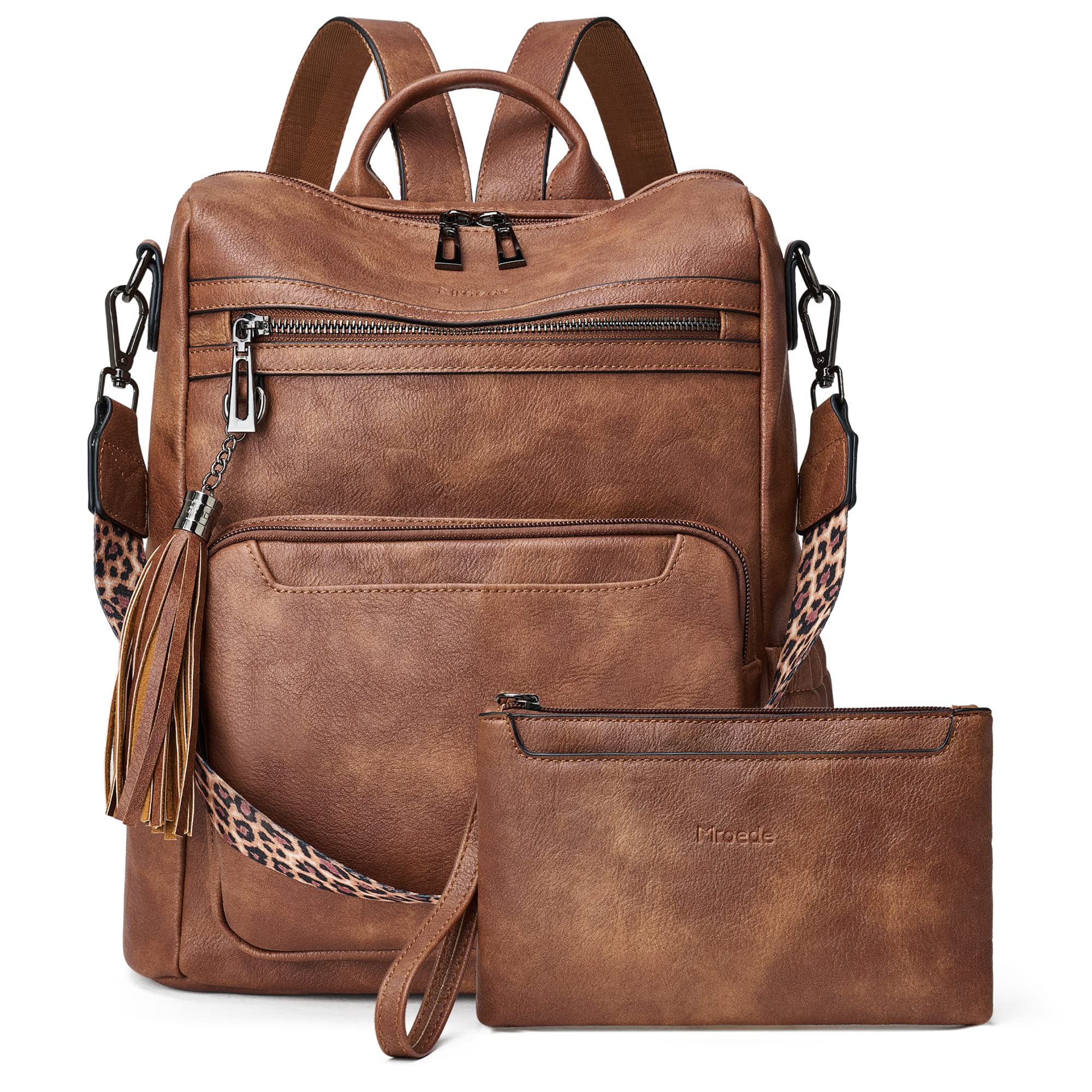 Mroede Leather Backpack Purse for Women Fashion Designer Ladies Shoulder Bags Travel Backpackā¦