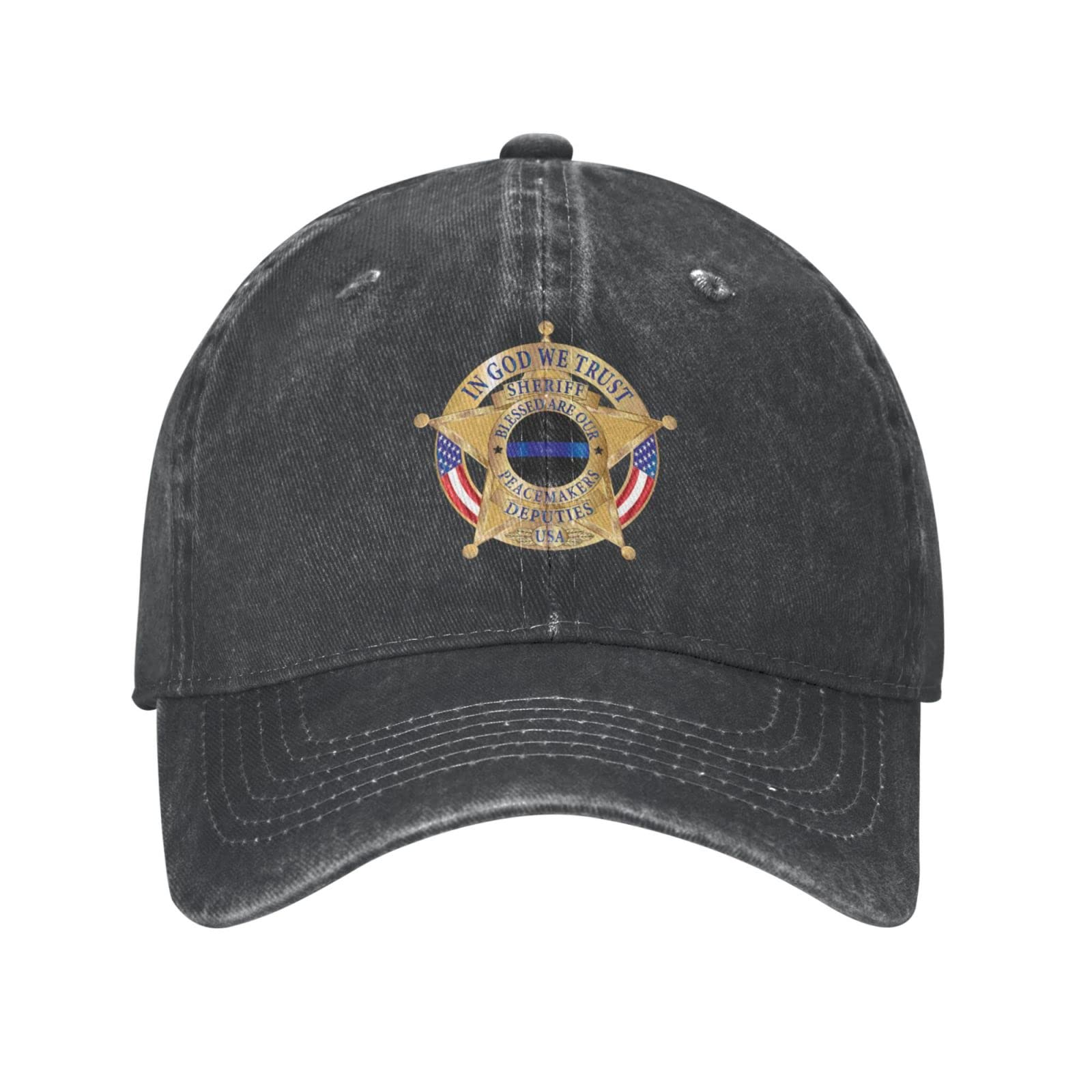 Nutasel Sheriff Deputies Flag Baseball Cap Dad Hat Unisex Classic Polo Style Cowboy hat Adjustable Size Black