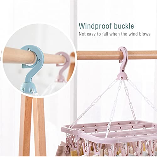 WODMB Multi-Functional 32 Clip Folding Clothes Dryer Hanger Children Clothes Dryer Socks Underwear Drying Rack ( Color : Gray )