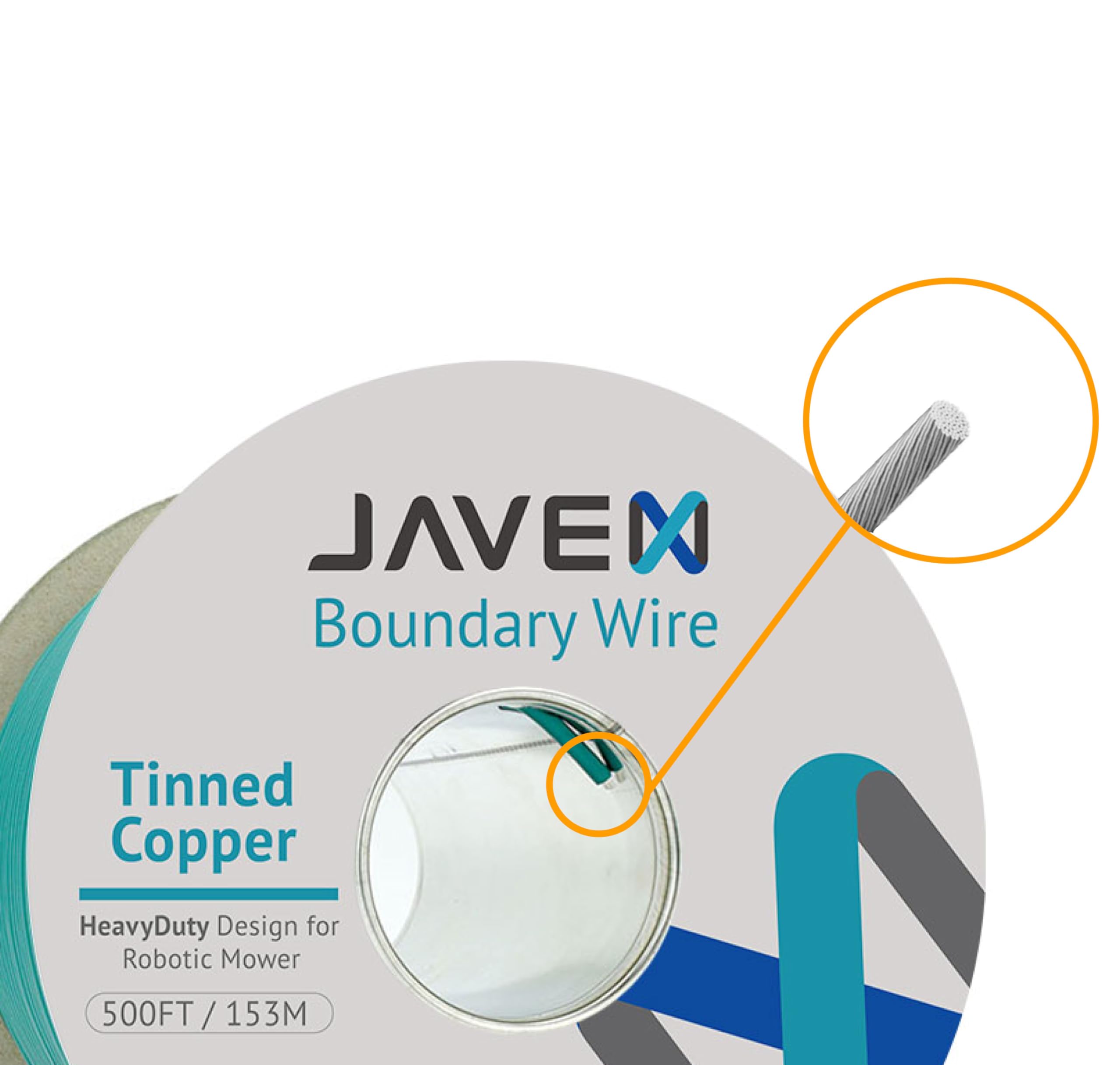 JAVEX Robotic Mower Boundary Wire- Tinned Copper Heavy Duty Universal for Husqvarvna, Worx and Other Lawn Auto-Mower Brands Installation Kit [3.4mm, 24x0.25mm] Green, 153M/500FT