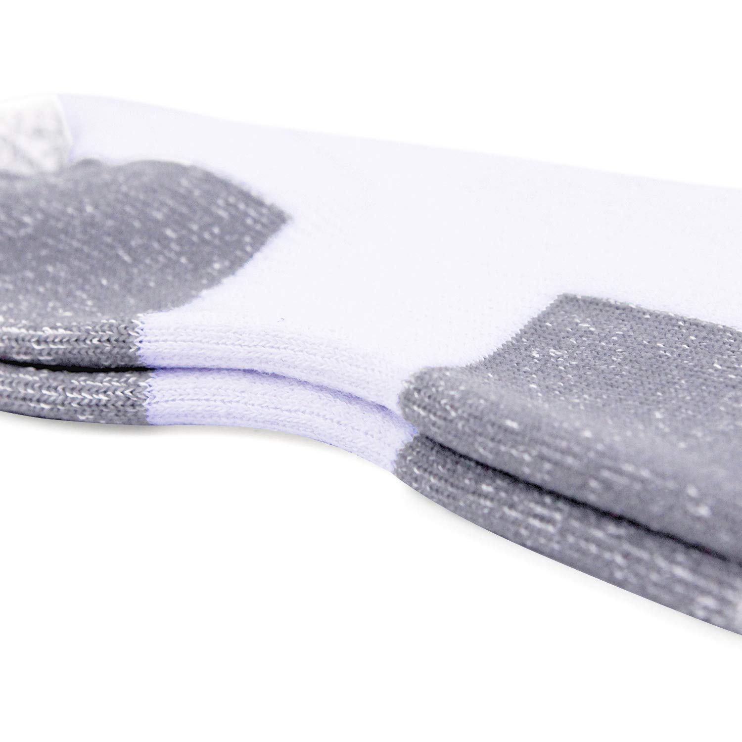 JOURNOW 10 Pairs Men's Cotton Extra Heavy Cushion Low Cut Socks (10-13, White+Light Gray, numeric_10)