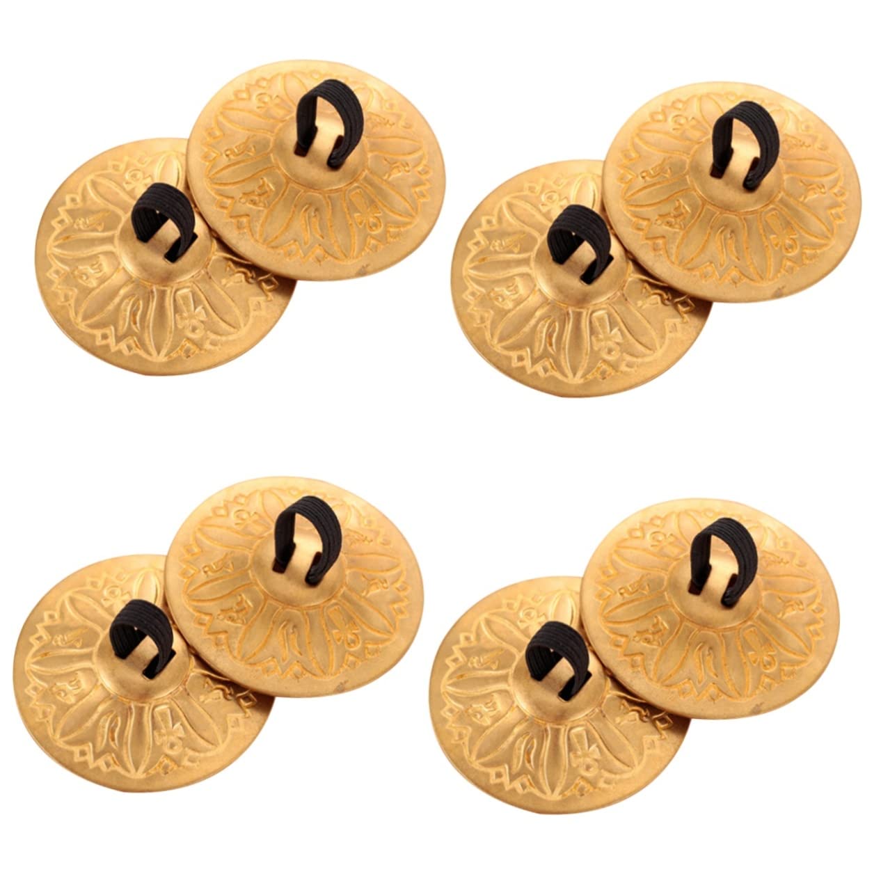 Milisten Props 4 Pairs Copper Finger Cymbal Finger Cymbals for Dancer Finger Percussion Cymbal Finger Chimes Kids' Musical Instruments Finger Cymbal for Performance Aldult Dress Child