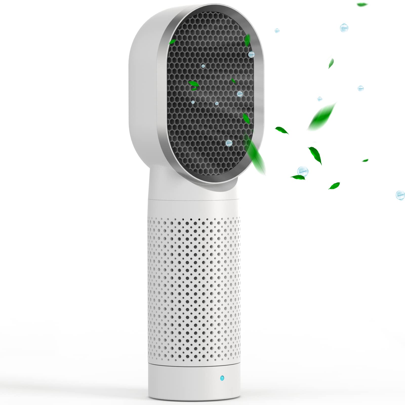 QUEENTY Air Cleaner Purifiers for Bedroom Home, Small Air Ionizer with True H13 HEPA Filter, 2 Speeds, Energy Save, 3 Stage Filtration System for Pets Dander Odor Dust Smoke Pollen