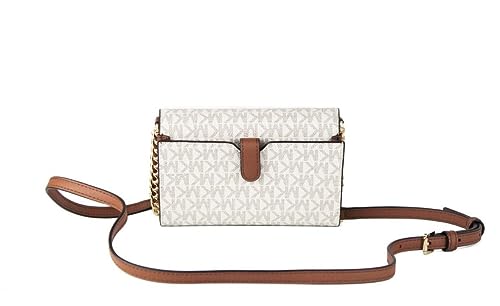 Michael Kors Women's 35F0GTVC8B Jet Set Travel Medium Multifunction Phone Xbody Crossbody Bag Wallet (Vanilla)