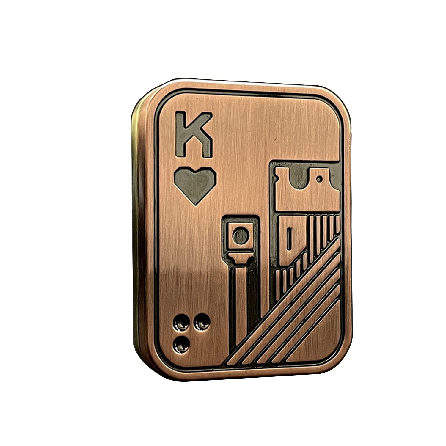 New Decompression Metal Poker Fidget_Slider,Manually Rotate Adult Office Decompression Toys to Relieve Pressure, Tabletop Toys for Adults, (Copper Skeleton)
