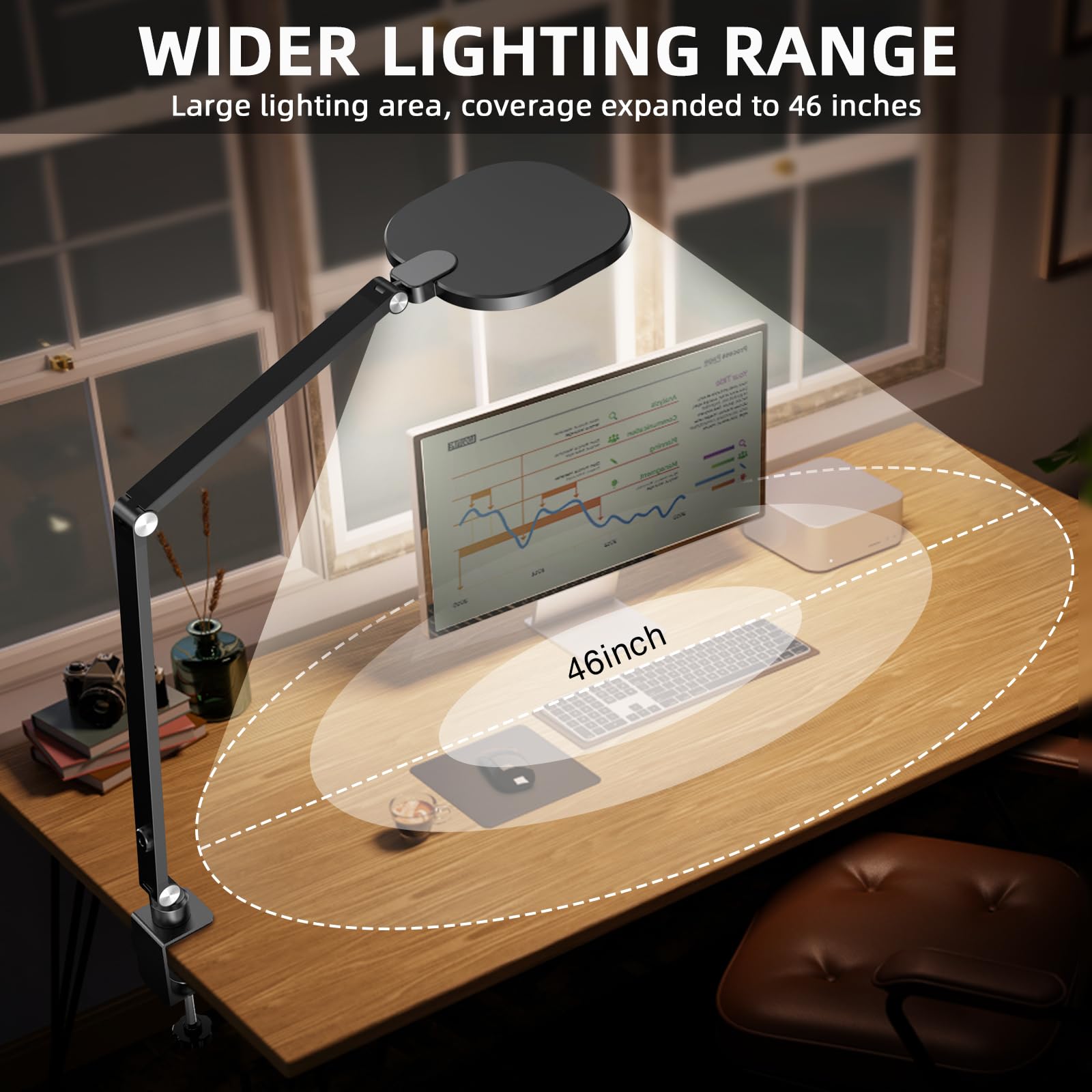 LitONES 2 Packs Desk Light - Desktop Light with Clamp for Video Conference Lighting，Computer Webcam Lighting for Zoom Meeting Video Calls Task Drafting, Swing Arm Desk Lamps for Home Office