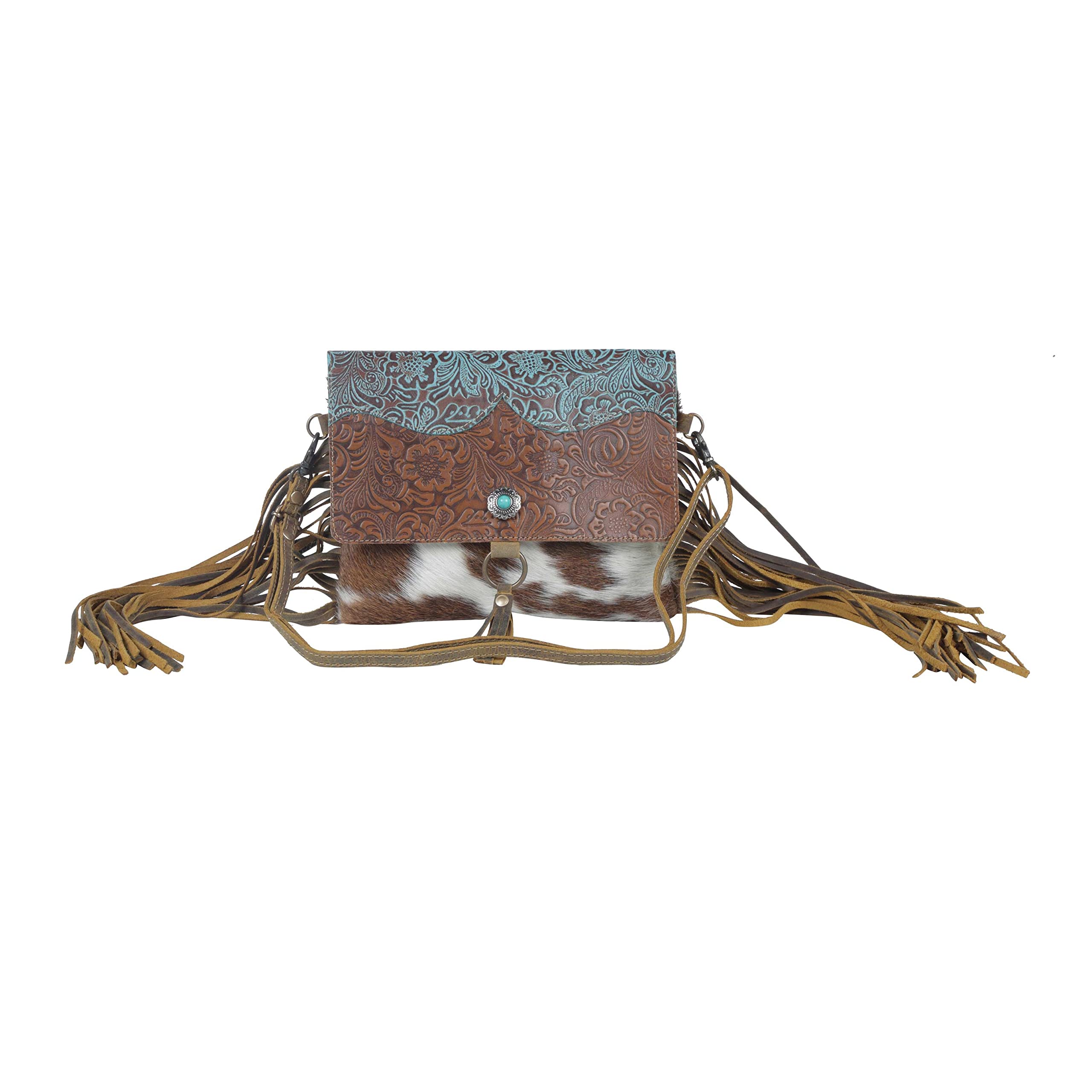 Myra Bag Cerulean Vines Leather & Hairon Bag S-3835