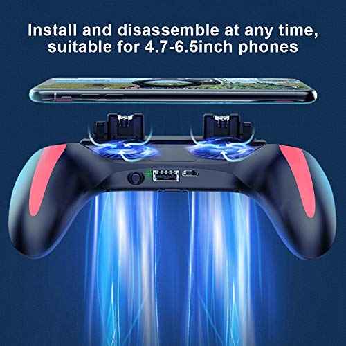 Shanrya Mobile Phone Gamepad, Comfortable Touch Dual Cooling Fans, Heat Dissipation for Smartphone Watching Film Playing Games(5000mah)