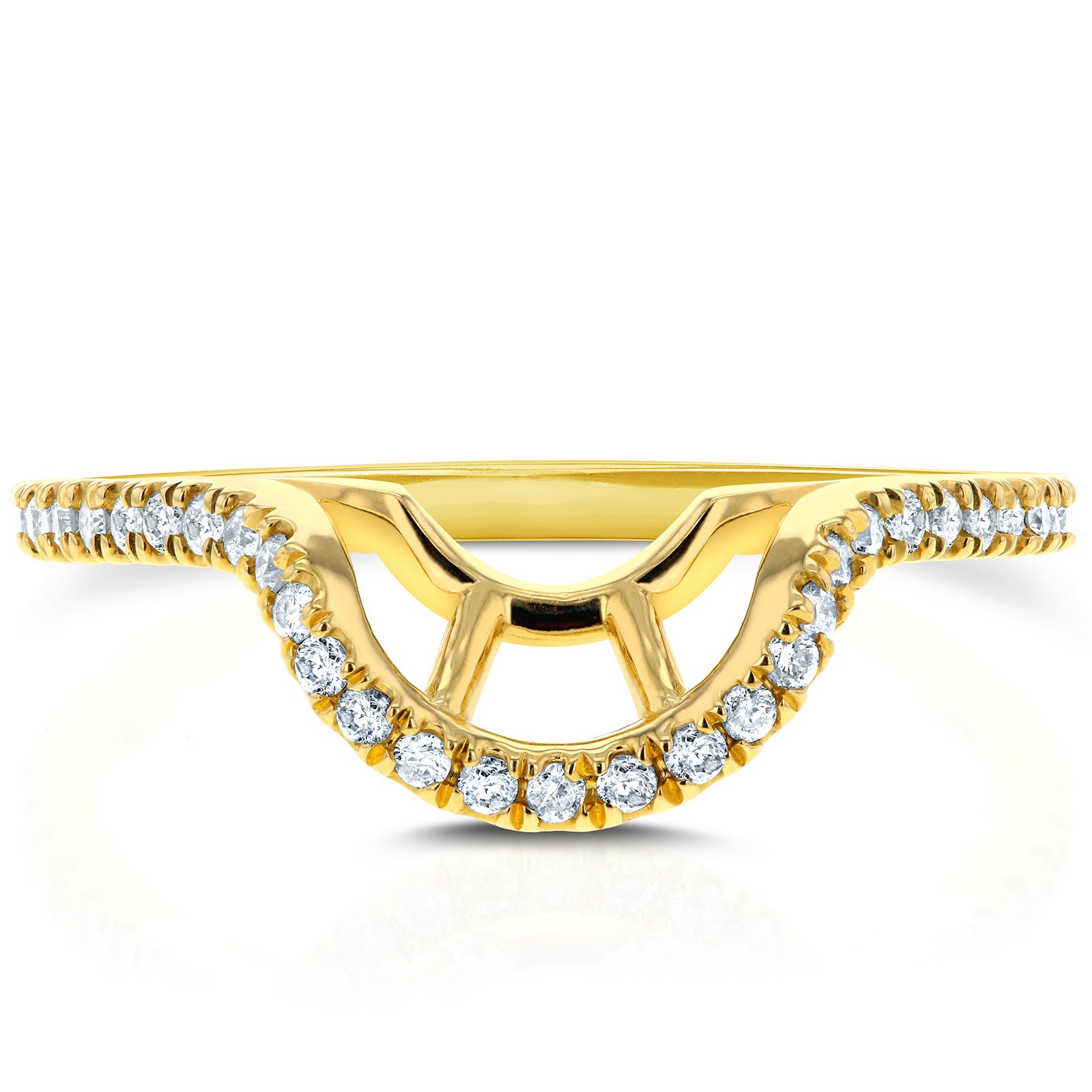 Kobelli Lab Grown Diamond Notched Basket Curve Wedding Band 1/4 CTW 14k Yellow Gold (DEF/VS), 8