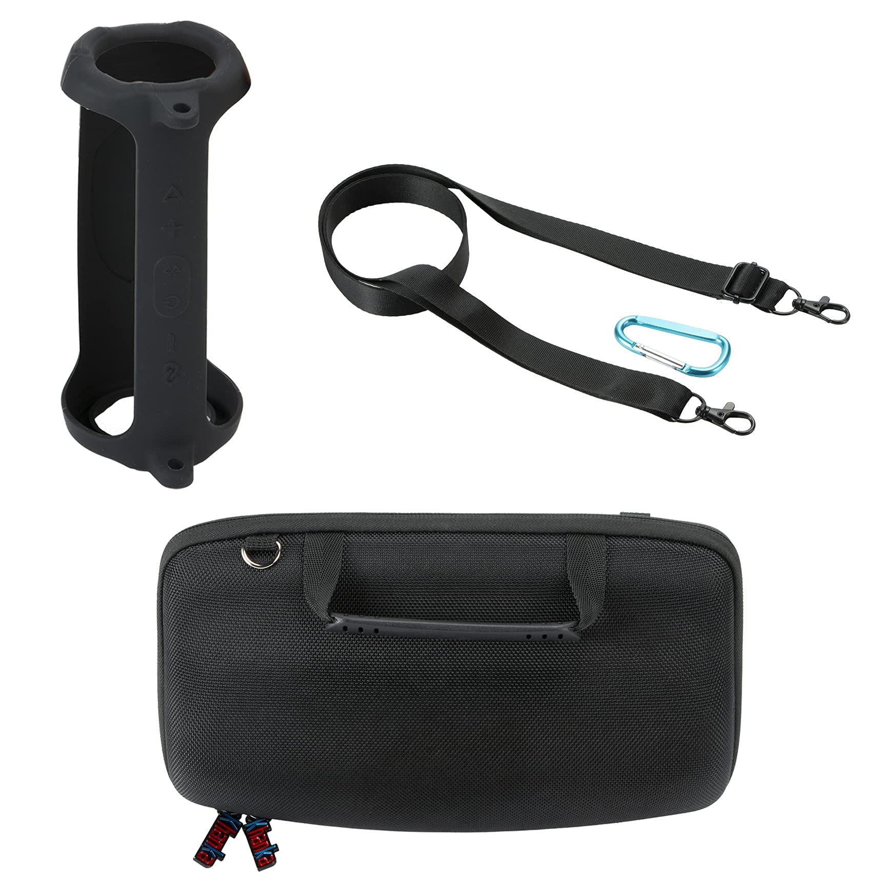 Khanka Hard Travel Case + Silicone Case Replacement for JBL Charge 5 Portable Waterproof Wireless Bluetooth Speaker