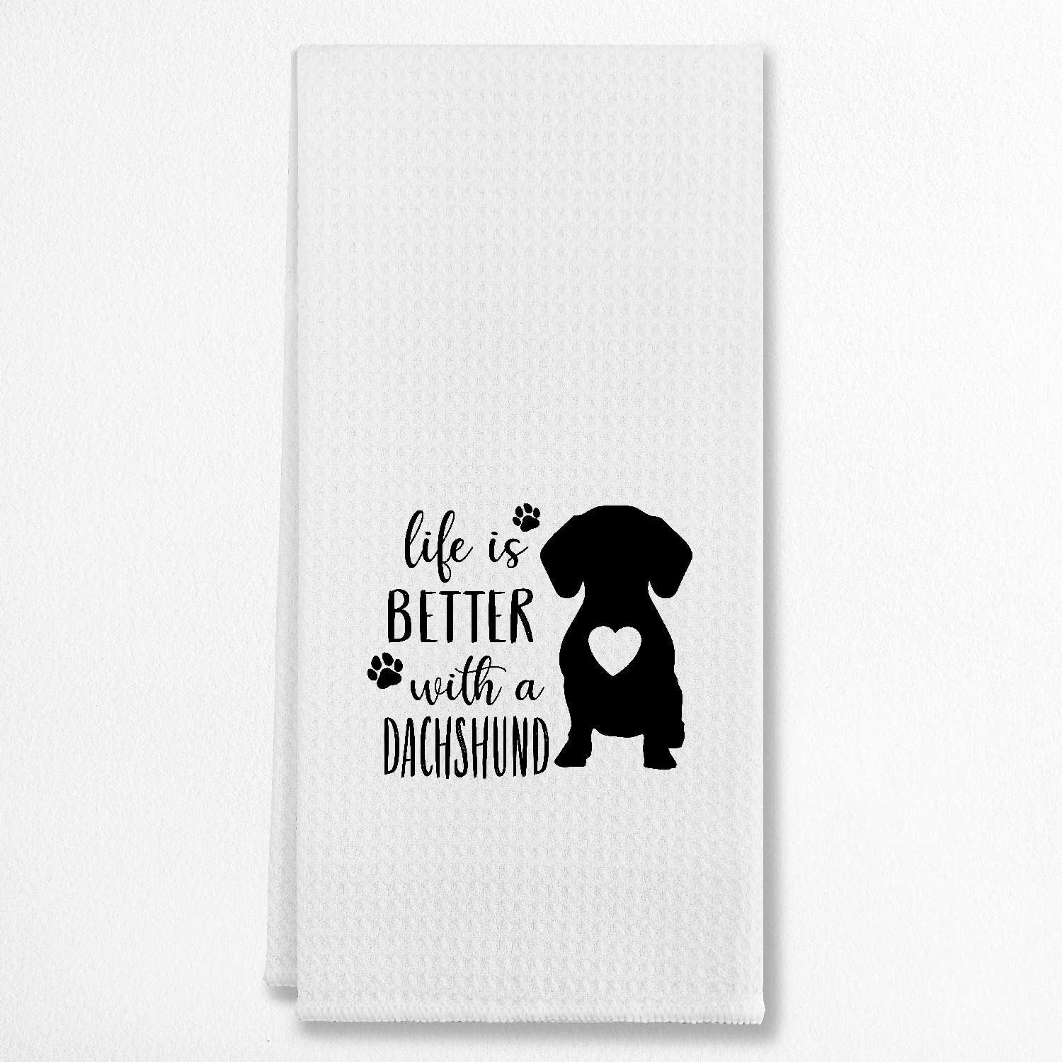 Life Is Better With A Dachshund Kitchen Towels & Tea Towels, Dish Cloth Flour Sack Hand Towel for Farmhouse Kitchen Decor,24 X 16 Inches Cotton Modern Dish Towels Dishcloths,Gifts For Dog Lovers