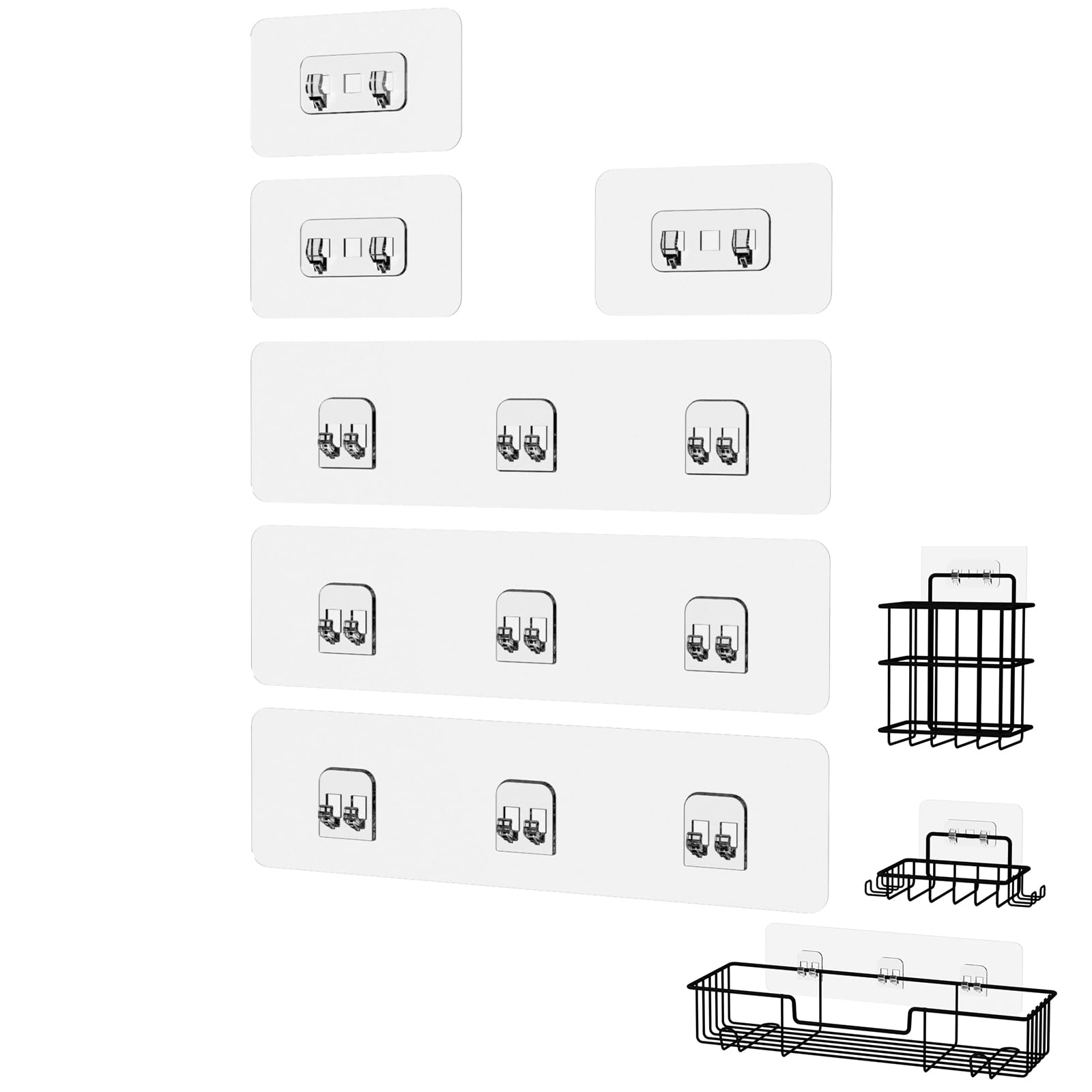 Jovware Shower Caddy Adhesive Strips, Shower Caddy Adhesive Replacement Stickers, Adhesive for Shower Shelves, Shower Shelf Adhesive Replacement for Soap Holder, Kitchen Rack, Bathroom, Wire 6 Pack