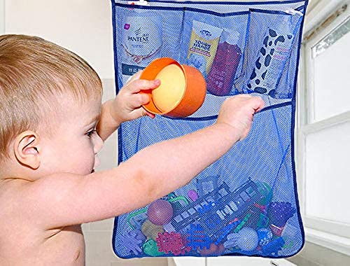 LEADWIN Extra Large Size Bath Toy Storage,Bathtub Toy Organizer,Multi-Function Holder for Baby Bath Toys Storage and Quick Dry ,Mesh Net + 2 Extra Strong Suction Cups 26 "×18 "