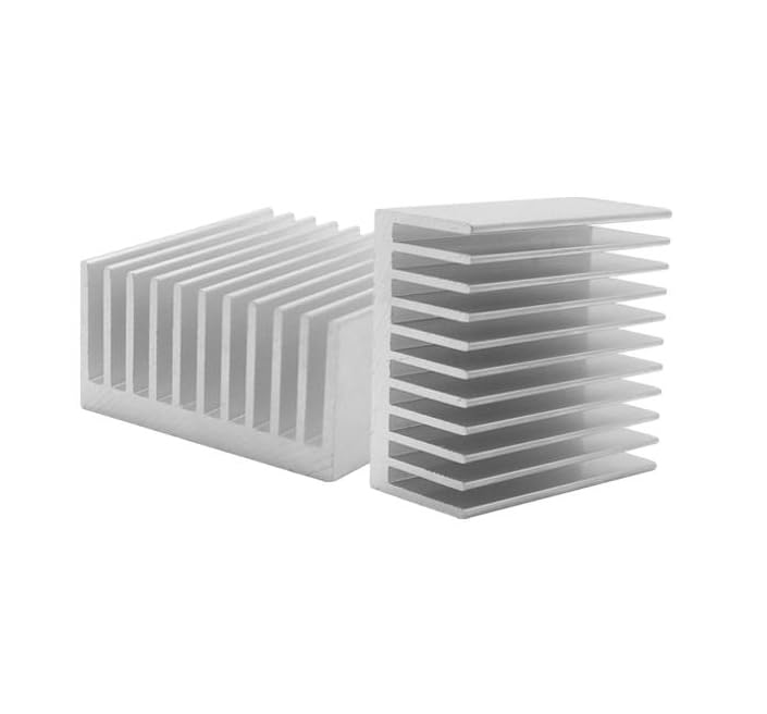 LuoQiuFa Aluminum Heatsink Cooler Radiator Cooling 40mm x 40mm x20mm Heat Sink Module Cooler Silver Tone (Pack of 2)
